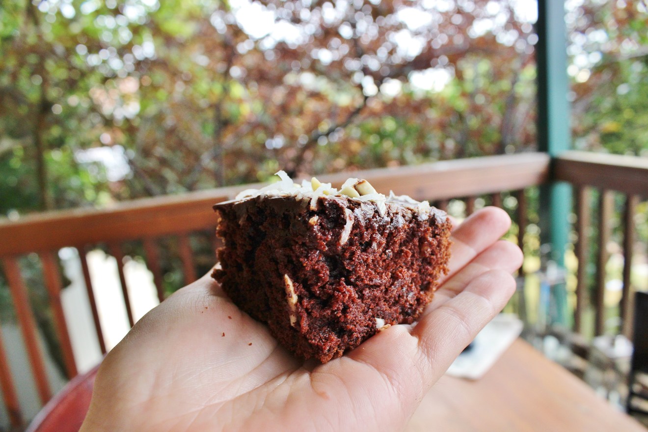 Choc coconut tray bake and winning friends – Baking with Gab